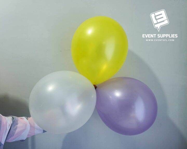 [10 Pcs] Balon Ecer Latex Metalik Tebal 12inch Polos Balon Helium ...