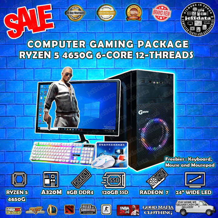 Computer set Ryzen 5 4650g A320M Motherboard 8gb ddr4 120gb SSD Radeon ...