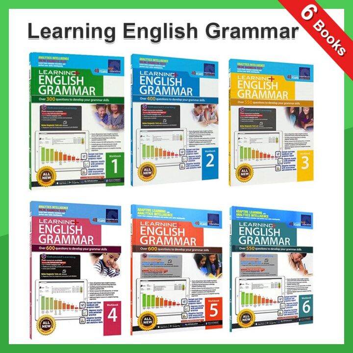 6 books/set Learning English Grammar Workbook Reading Comprehension ...