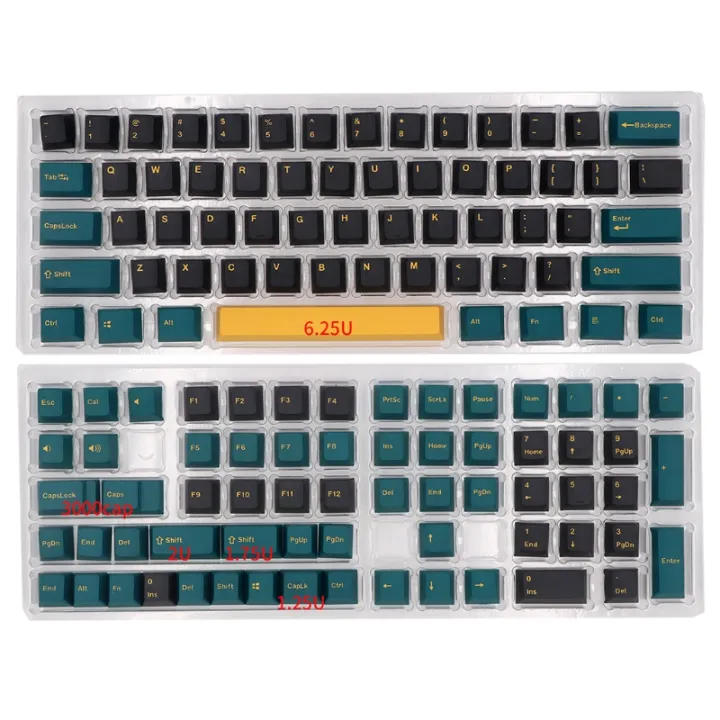 126 Key PBT Keycap Mars Theme Green Double-shot Dye Sub Keycaps for 61 ...