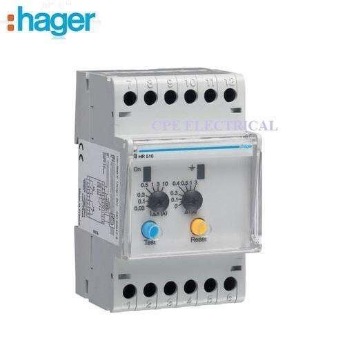 Hager HR510 Earth Leakage Relay 0.03-10A 30mm 35mm 70mm 105mm TORROID ...