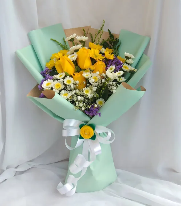 Flm Buket Bunga Wisuda Mawar Asli Segar Kado Hadiah Anniversary Toko ...