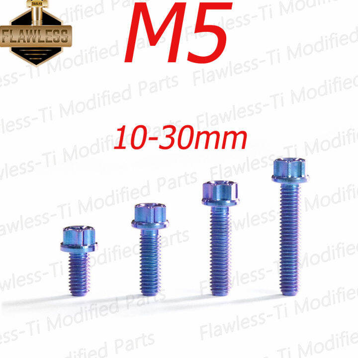Flawless-Ti Gr5ไทเทเนียมเกียร์อัลลอยหัวสกรูน็อตเกลียวตัวยึด M5 × 15/20 ...