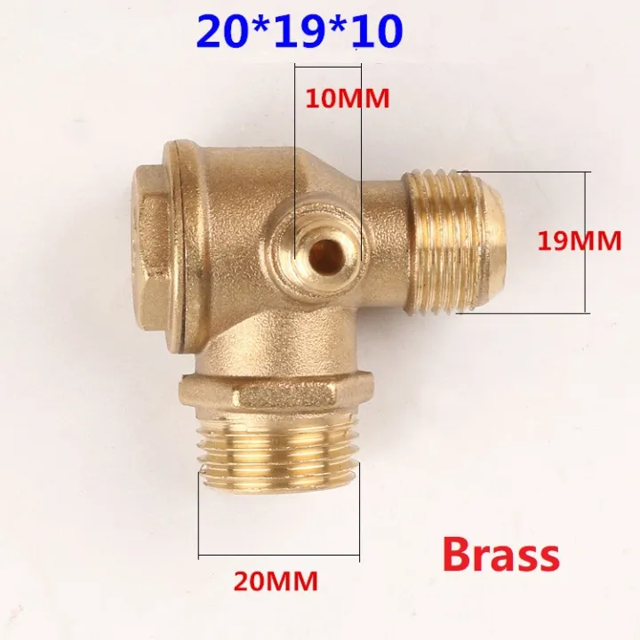 Unnicoco Brass Air Compressor 3-Port Male Threaded Check Valve Three ...