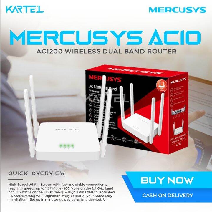 Mercusys AC10 AC1200 Dual Band Wireless Router AC10 Dual Band Router ...