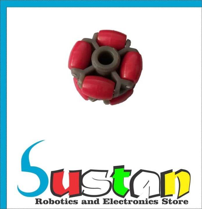 RODA OMNI WHEEL 40MM SHAFT 10MM THICK 30MM RED COLOR MERAH FOR ROBOT ...