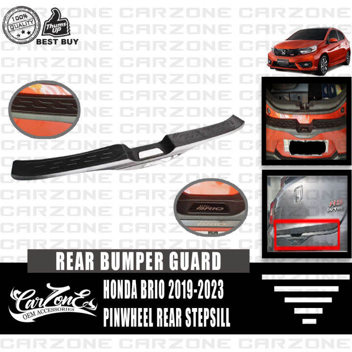 Honda Brio 2019-2023 PINWHEEL Rear Bumper Guard / Rear Stepsill (Black ...