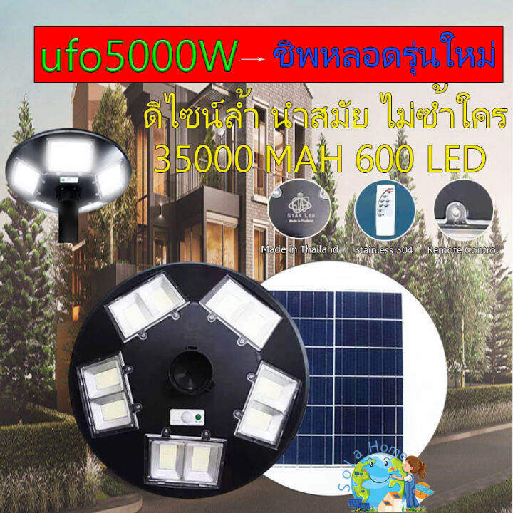 โคมไฟถนน UFO 5000W โคมไฟถนนโซล่าเซลล์ UFO Square Light ไฟถนนโซล่าเซลล์ พลังงานแสงอาทิตย์100% ไม่ ...