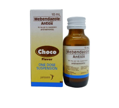 ANTIOX Mebendazole 50 mg/mL Chocolate Flavored Oral Suspension 10 Ml ...