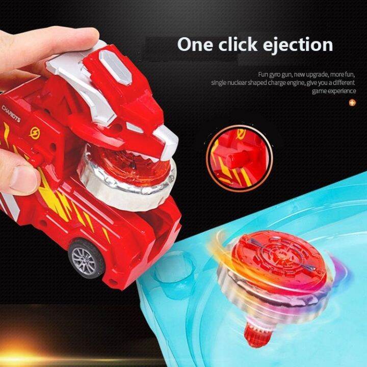 Children's dinosaur beyblade toy chariot Luminous rotary gyro war toy ...