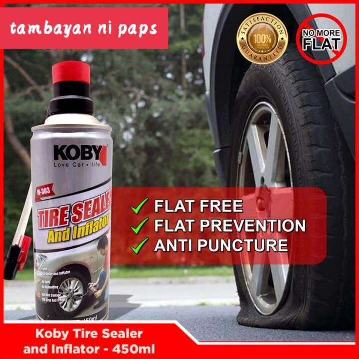 original koby tire sealer inflator 450ml for car/motor/bike cash on ...