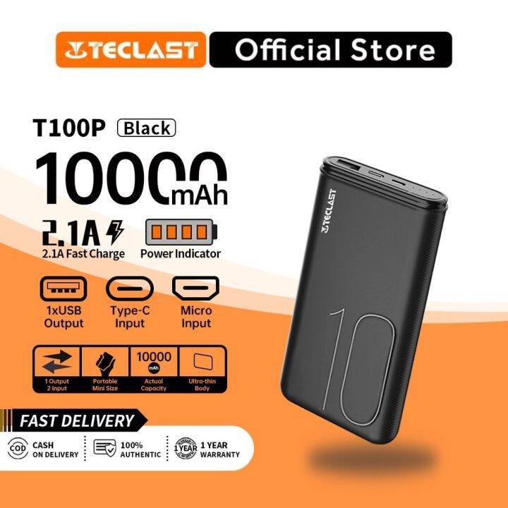 TECLAST T100P 10000mAh USB 2.0A Input 2.1A Output | Lazada PH