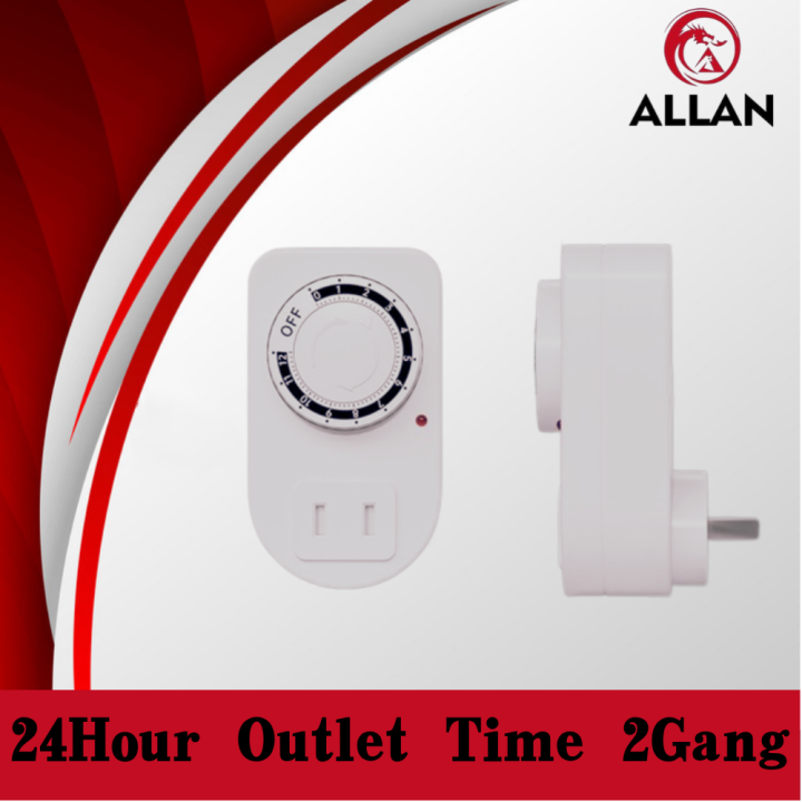 ALLAN 24 HOUR Outlet Timer 2 Gang | Lazada PH