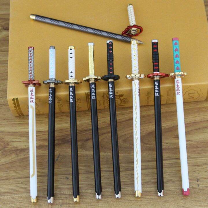 Samurai Sword Katana Sign Pen Demon Slayer Mini Metal Model Decorations ...