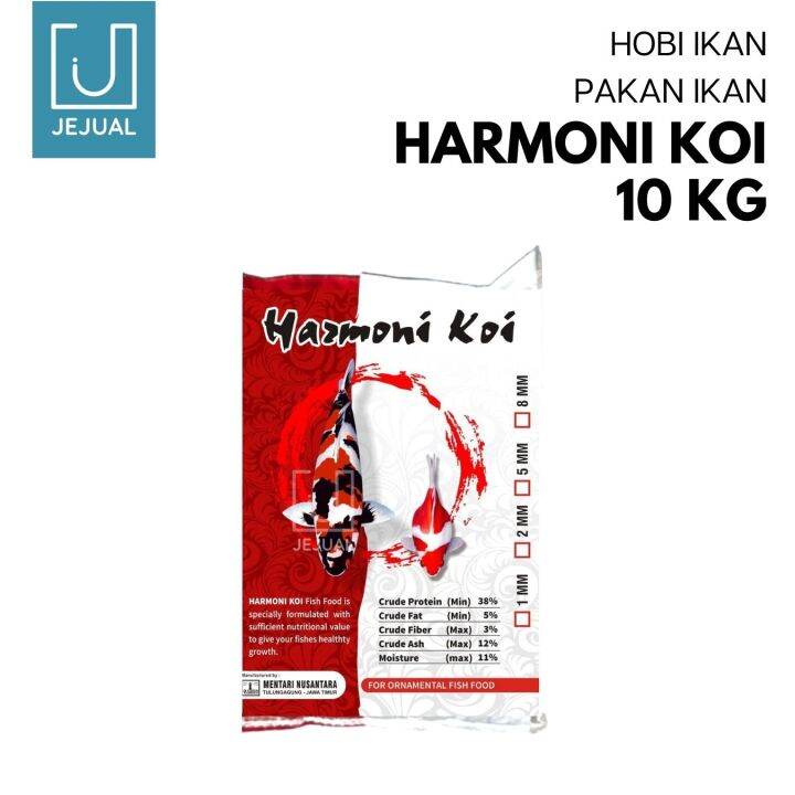 HARMONI KOI 1mm/2mm/5mm/8mm 10Kg Pakan/Pelet/Makanan Ikan 10 Kg ...