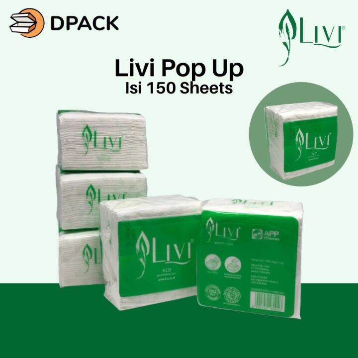 Tisu / Tissue Livi Eco Multipurpose Pop Up Tissu Tisu Meja Makan Livi ...