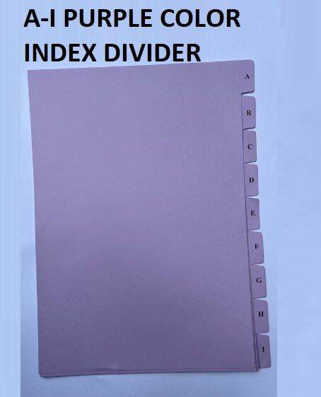 A-Z PURPLE COLOR INDEX DIVIDER | A-I PURPLE COLOR INDEX DIVIDER | Lazada
