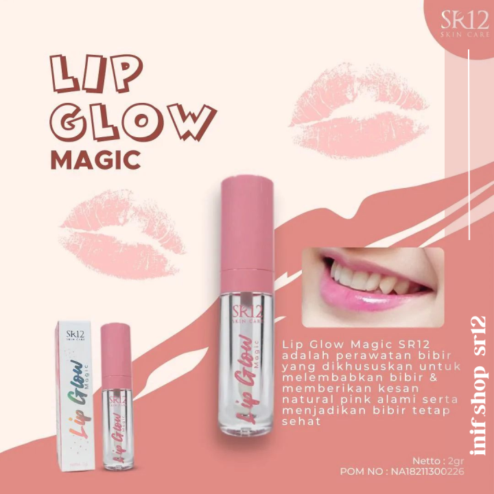 LIP GLOW MAGIC SR12/serum bibir/Melembabkan, Mengatasi bibir pecah-pecah/memberikan warna pada ...