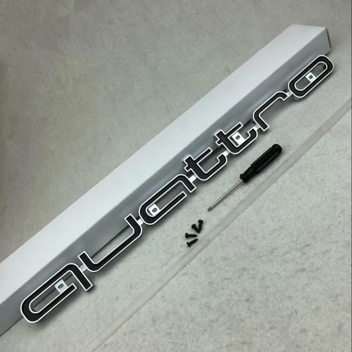 42cm Quattro front grille emblem Black Letter badge for Audi A3 A4 A6 ...