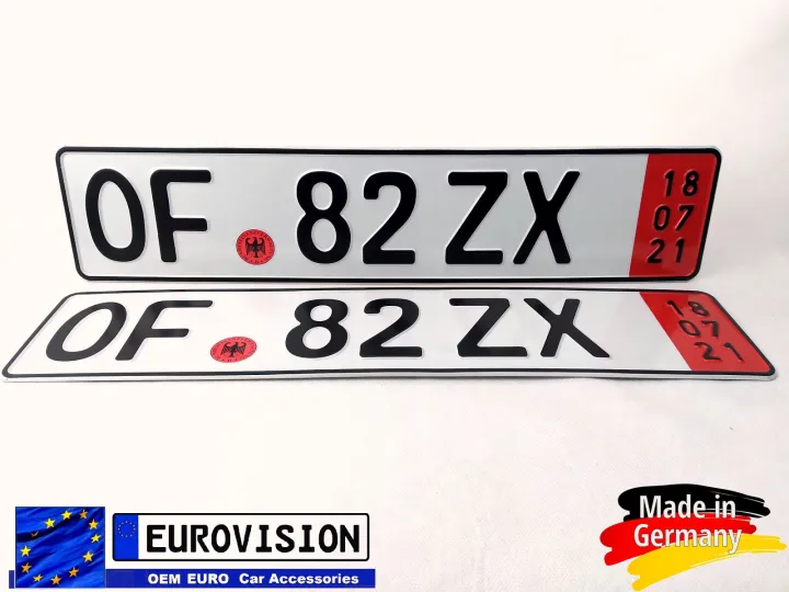 Europlates from Germany - Red Fraction Export Plates - 2 Pcs - Brandnew ...