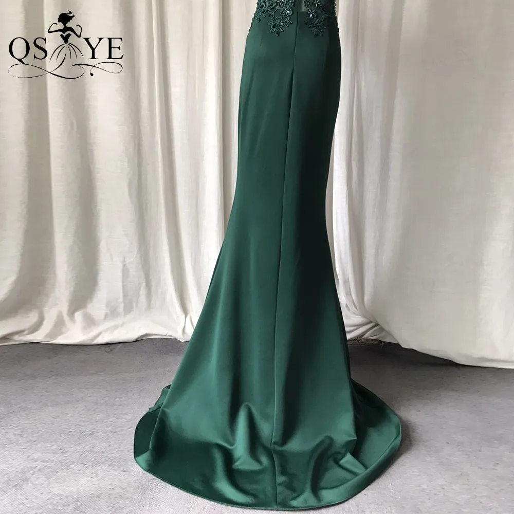 Green Lace Prom Dresses