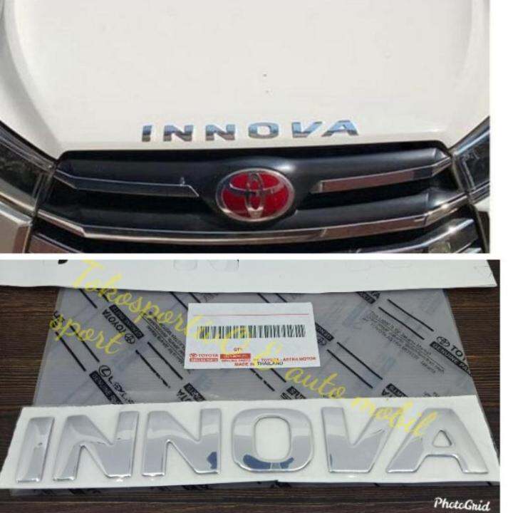 Logo Emblem Huruf Stiker Tulisan Kap Mesin Depan Krom Toyota Innova ...