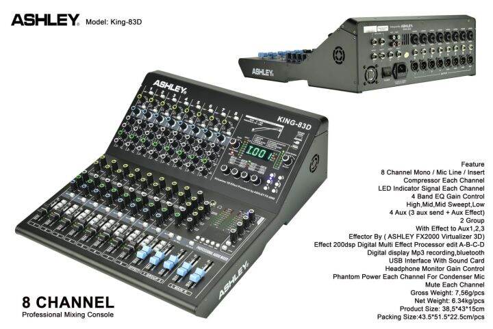 Mixer Ashley King-83d Original 8 channel | Lazada Indonesia