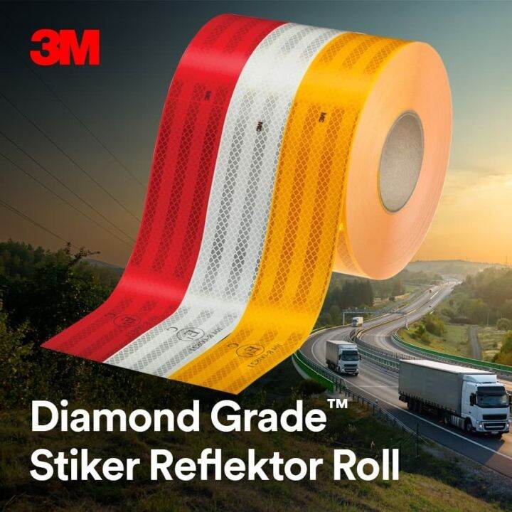 3M Diamond Grade Conspicuity Stiker Reflektor Roll - Kuning | Lazada ...