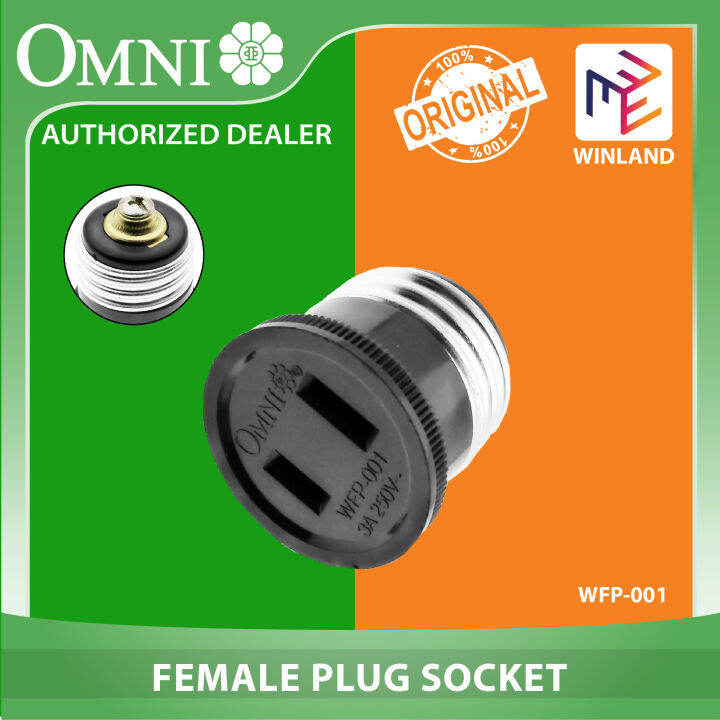 OMNI by Winland Female Plug 3A | 250V E27 Base To Flat Pin Outlet WFP-001 | Lazada PH