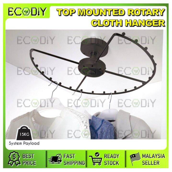 ECODIY🇲🇾 ECOWARE Luxury Top Mounted Rotary Rotation Cloth Hanger Cloth ...