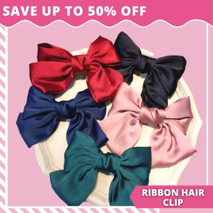 KOREAN BIG RIBBON HAIR CLIP HAIR TIE FASHION BOWKNOT HAIR ACCESSORIES ...