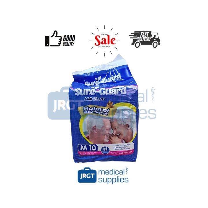 Sure-Guard Adult Diaper 1 Pack - 10pcs (Tape Type) | Lazada PH