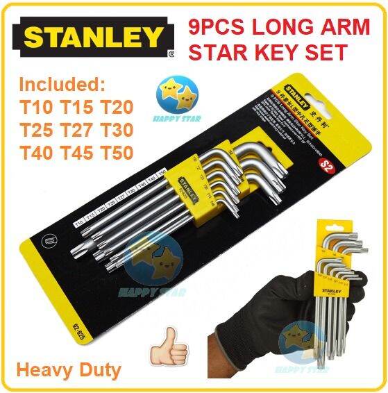 [100% ORIGINAL] 9PCS STANLEY LONG ARM STAR KEY SET SETS 92625 92-625 ...