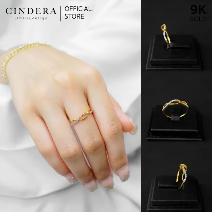 แหวนเพชร ทองคำแท้ 9K ITALY 375 | Lazada.co.th