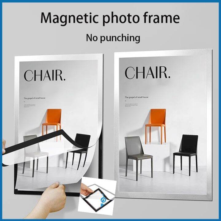 Wall Magnetic Frame Self-adhesive reverse magnetic picture frame multi ...