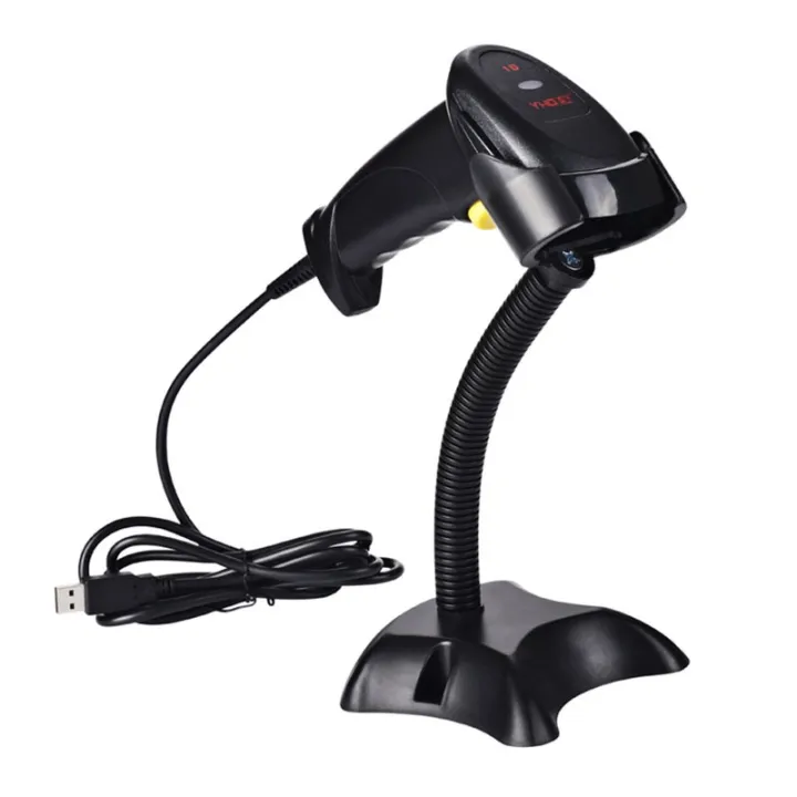 1D Laser Barcode Scanner Handheld Barcode Reader With Stand Wired USB ...