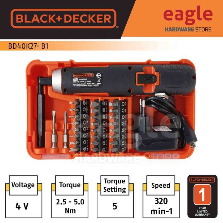 Black & Decker BD40K27-B1 4V Li-ion Push & Go Cordless Screwdriver ...