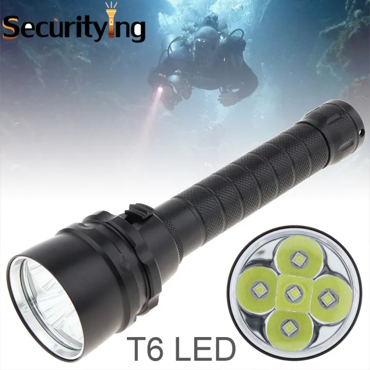 SecurityIng 9000 Lumens Professional Scuba Diving Flashlight 5 XM-T6 ...