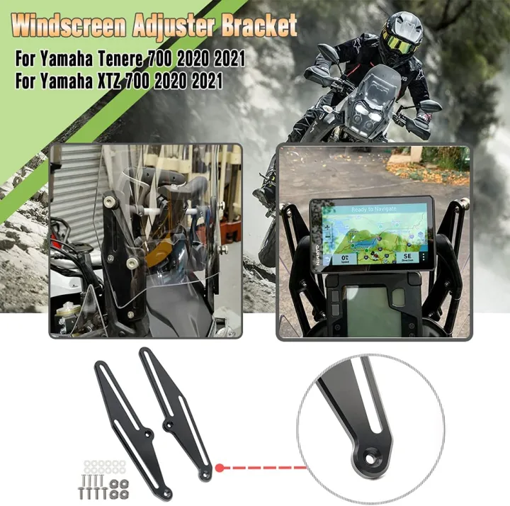 Allotmark Motorcycle Adjustable Windshield Bracket 4" 100mm for Tenere ...