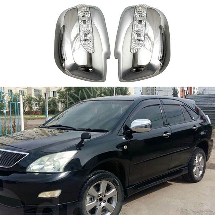 Car Abs Chrome Rearview Mirror Cover With Led Mirror Light For Lexus