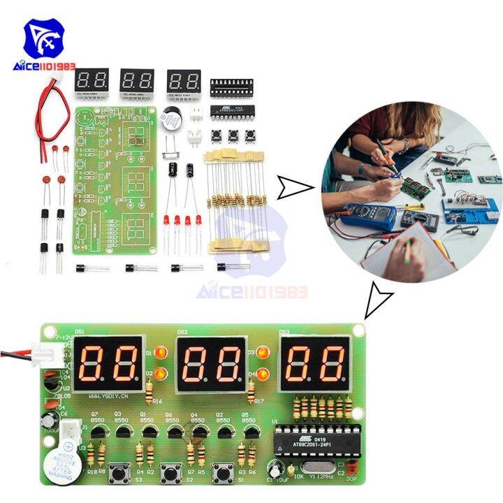 ♠ diymore Digital Clock DIY Kit 6 Bits C51 AT89C2051 Chip Electronic ...