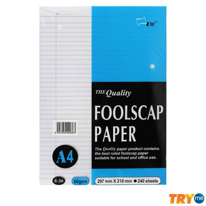Uni FoolScap Paper A4 60gm 240s | Lazada