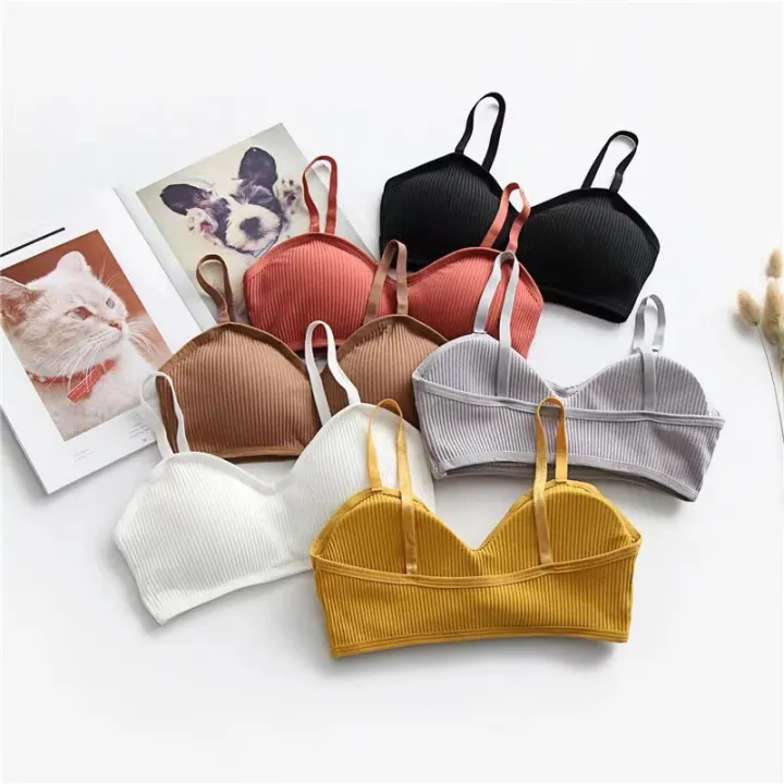 Women's Heart Shape Multi-Color Threaded Yoga Bralette Padded Bra ...