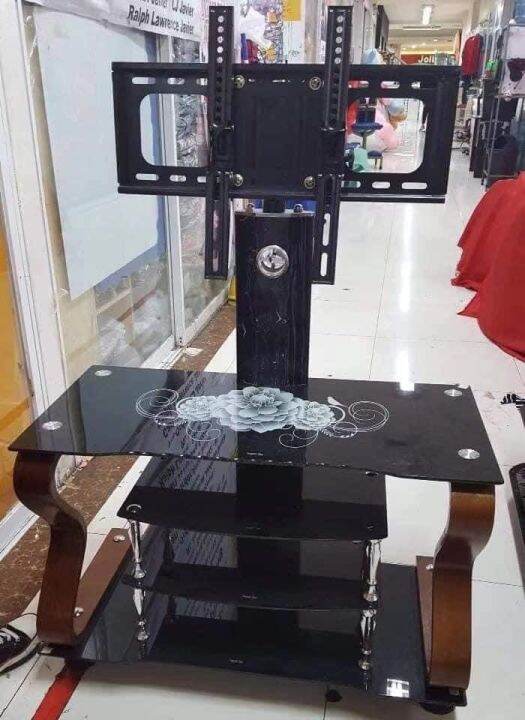 TEMPERED GLASS TV RACK WITH BRACKET | Lazada PH