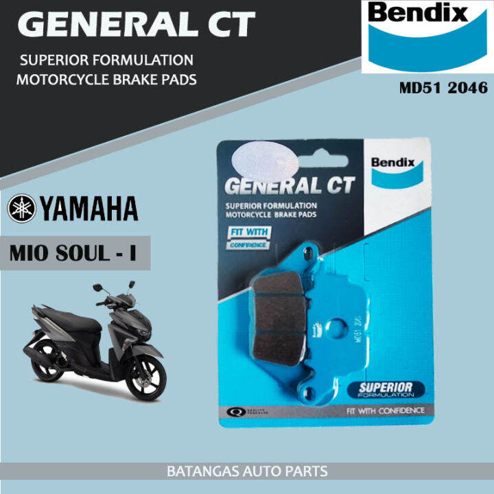 Bendix Motorcycle Brake Pads Yamaha Mio Soul-I PN: MD51 2046 | Lazada PH