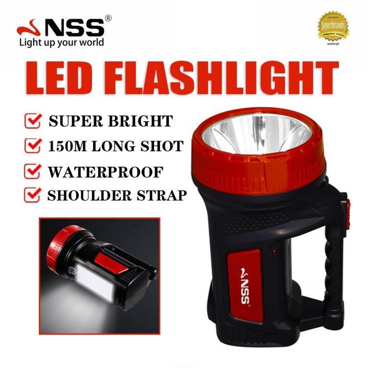 NSS LED Searchlight Flashlight Rechargeable Super Bright 1000mAh LED ...