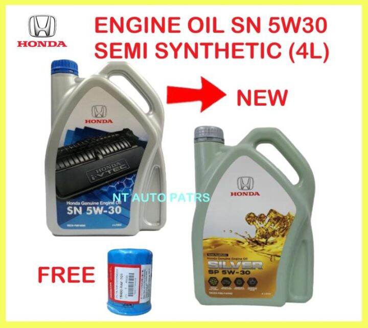 NEW PACKAGING!! HONDA Genuine Semi Synthetic 5W30 ENGINE OIL 4L + (FREE ...