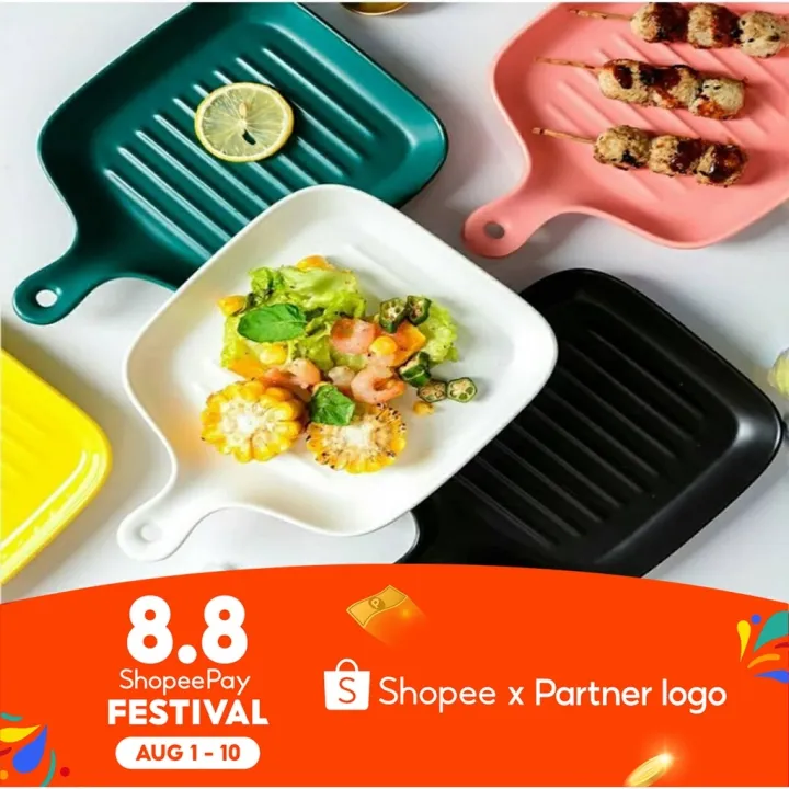 Cook House LOVE HOME Ceramic Serving Plate with Griddle /Plate ...