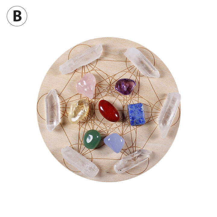 Cherrya Crystal Mixed seven Chakra Healing Stone Seven Star Array Wood ...