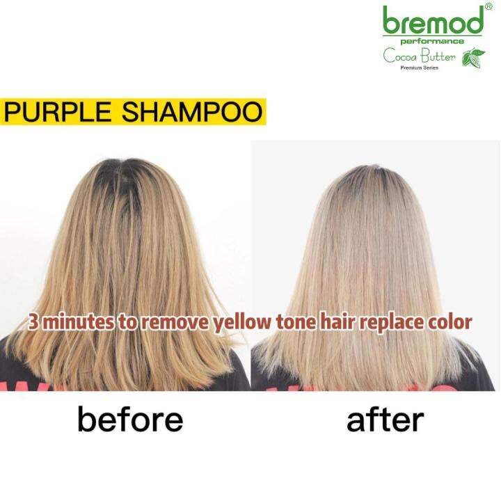 Bremod Premium Purple Shampoo Stables and Lock Hair Color 30ml for ...